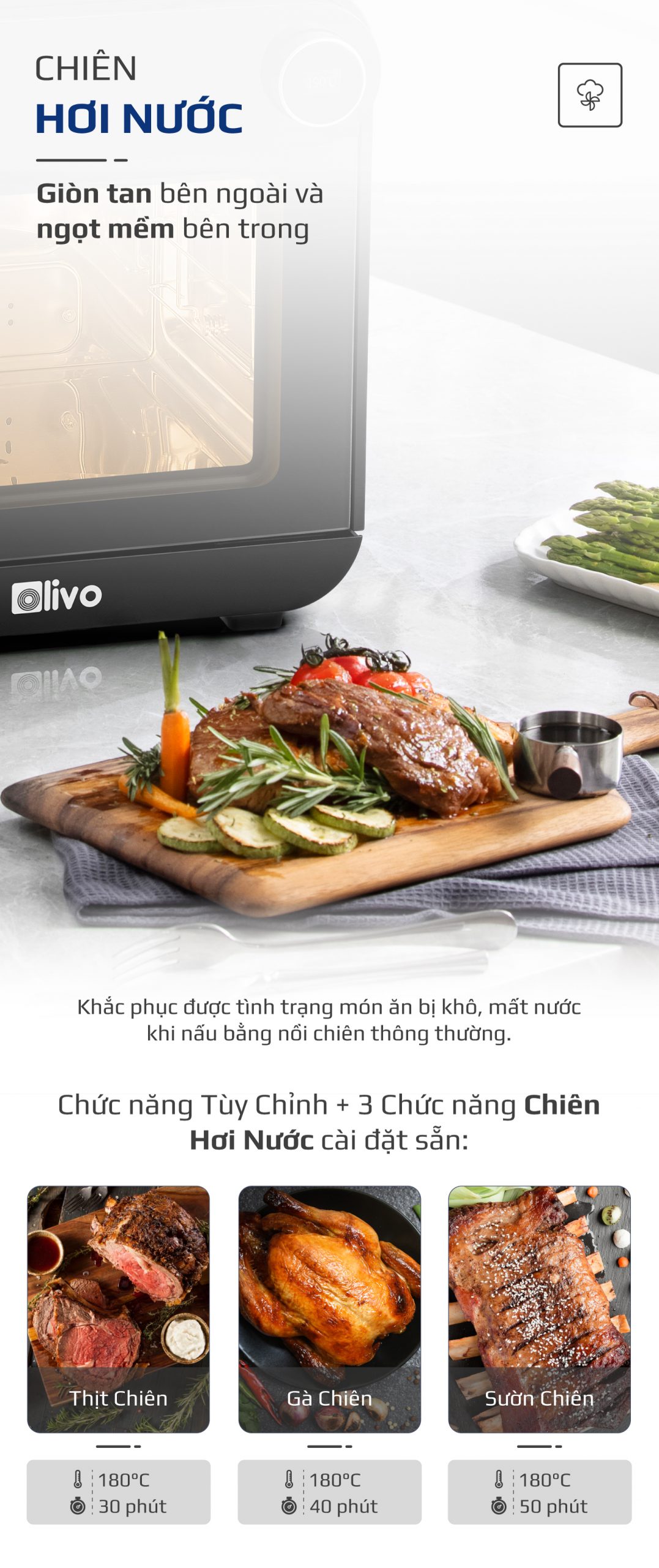 Nồi Chiên Hơi Nước OLIVO SF15 – 37 Chương Trình Cài Sẵn – Dung Tích 15L ...